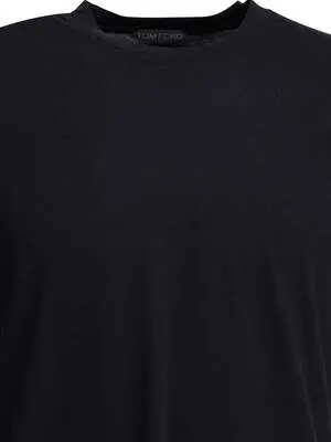 TOM FORD Round Neck T Shirt Made Of Lyocell - Black