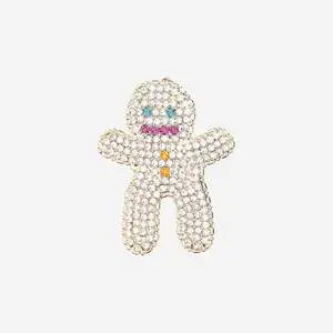 Lisa C Brass Brooch With Crystals In The Shape Of A Gingerbread - Multi