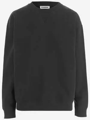 JIL SANDER Cotton Sweatshirt With Logo - Black