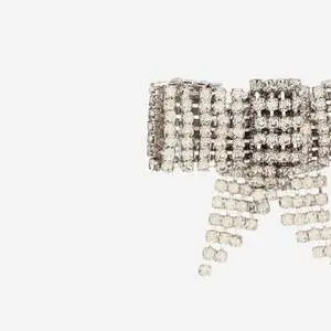Lisa C Brass Brooch With Bow Shaped Crystals