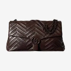 Gucci Gg Marmont Shoulder Bag - Marrone Scuro