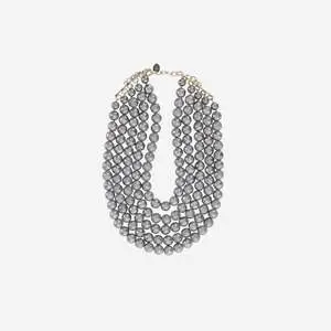 Lisa C Multistrand Necklace With Pearls - Grey