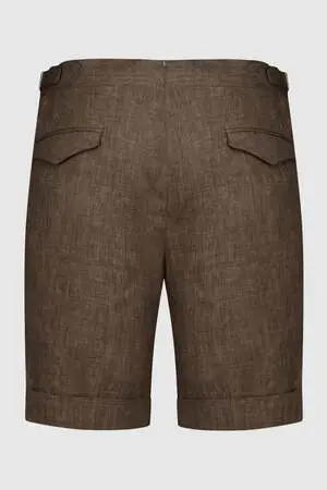 AUTORE Bermuda Torres In Linen - Marrone