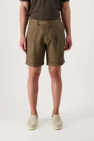 AUTORE Bermuda Torres In Linen - Marrone