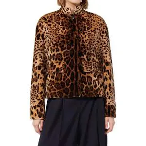 Max Mara Studio Edro Leopard Jacket - Brown
