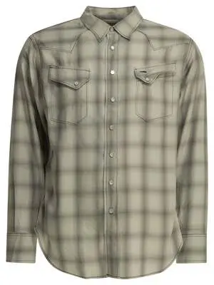 SUGAR CANE Casual Plaid Shirt - Grey
