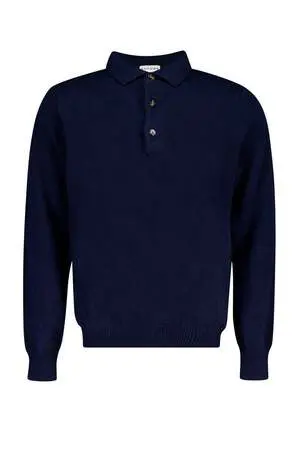 AUTORE Polo In Wool And C Mere - Blue Navy