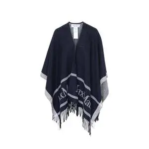 Max Mara Studio Pirania Wool Cape - Blue