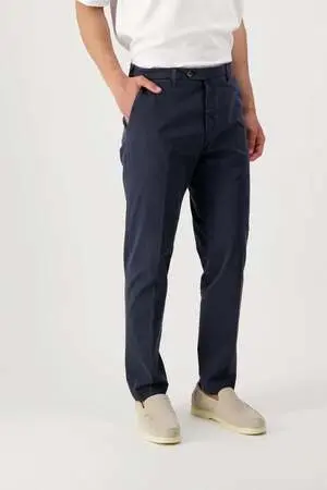 AUTORE Trousers Drake In Cotton - Blue Navy