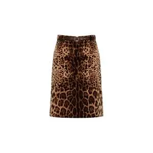 Max Mara Studio Leopard Falange Skirt - Brown