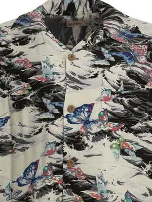 SUN SURF Butterfly Splash' Casual Shirt - Black