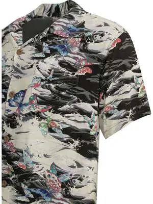 SUN SURF Butterfly Splash' Casual Shirt - Black