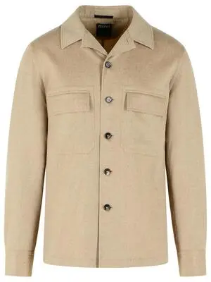 Zegna Alba Cashmere Oasis Overshirt - Beige