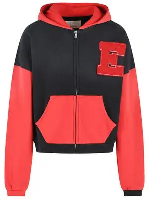 ERL Varsity' Black Cotton Sweatshirt - Red