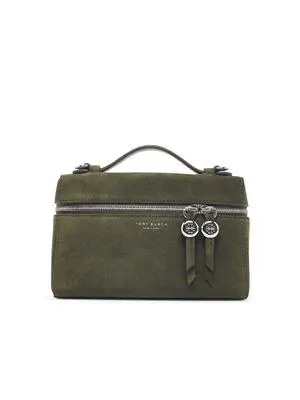 Tory Burch Romy Slim Top Handle' Suede Bag - Green