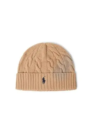 Polo Ralph Lauren Brown Wool And Cashmere Beanie - Beige