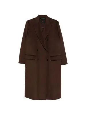 PALTO' Arianna Wool Double Breasted Coat - Brown