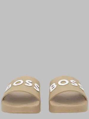 BOSS Ciabatta Con Fascia Logata - Beige
