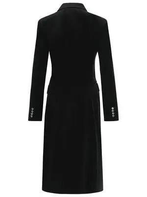 Khaite Rolon Coat In Velvet - Black