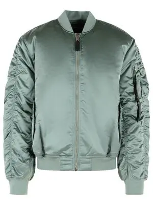 Alpha Industries Ma 1 Uv' Silverblue Nylon Bomber Jacket