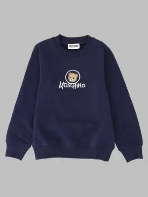 Moschino Felpa Girocollo Con Stampa Teddy - Blue