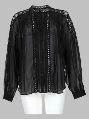 MARANT ETOILE Blusa 'polda' Plissettata In Misto Lino - Black