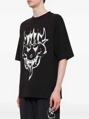 Y3 Printed Cotton T Shirt