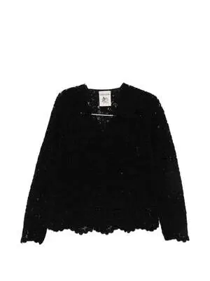 SEMICOUTURE Calanthe V Necked Sweater - Black