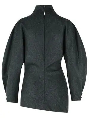 Khaite Harlow' Wool And Charcoal Cashmere Top