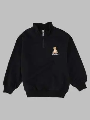 Moschino Felpa Con Chiusura A Mezza Zip E Dettaglio Teddy Bear - Black