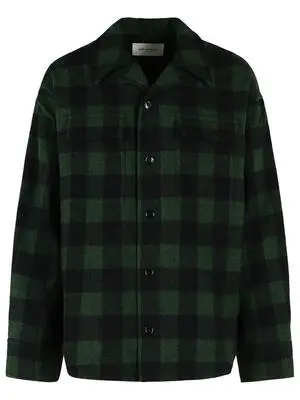 AMI Paris Red Check Wool Overshirt