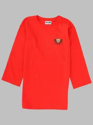 Moschino Vestito Manica Lunga Con Logo - Red