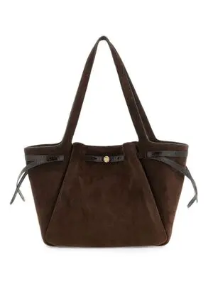 Tory Burch Romy Suede Leather Ttoe Bag - Brown