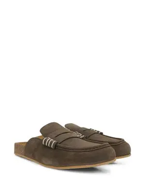 J.W.ANDERSON Stitch Leather Slippers - Grey