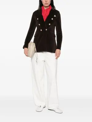 CIRCOLO 1901 Cotton Double Breasted Jacket - Brown