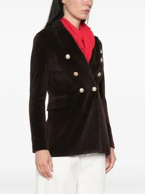 CIRCOLO 1901 Cotton Double Breasted Jacket - Brown