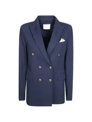CIRCOLO 1901 Cotton Double Breasted Jacket - Navy