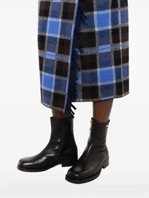 Guest In Residence Wool And Cashemre Tartan Skirt - Navy