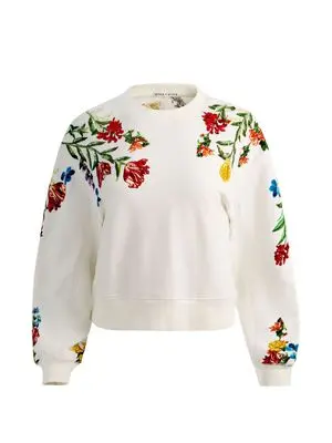 Alice + Olivia Embroidered Cotton Sweatshirt