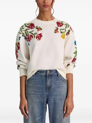 Alice + Olivia Embroidered Cotton Sweatshirt