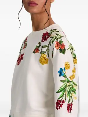 Alice + Olivia Embroidered Cotton Sweatshirt