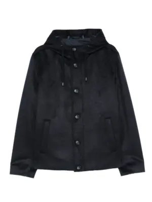 Herno Hooded Button Fastening Jacket - Blu