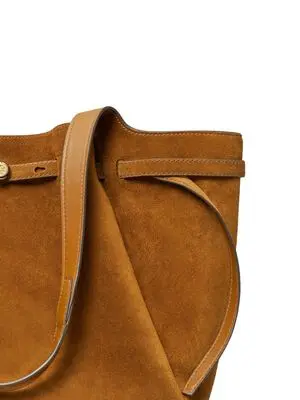Tory Burch Romy Suede Leather Tote - Camel