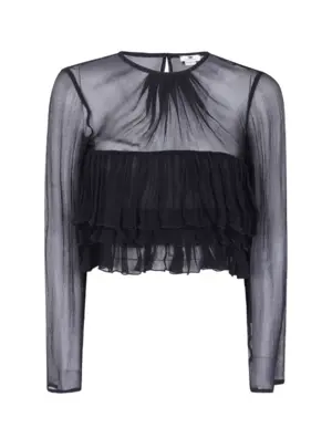 Elisabetta Franchi Volant Shirt - Nero