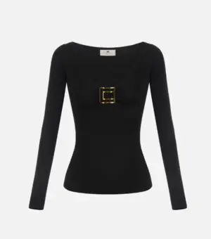 Elisabetta Franchi Top With Jewel Logo
