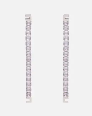 Elisabetta Franchi Strass Earrings - Silver
