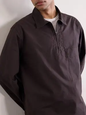 MARGARET HOWELL Half Zip-up Cotton Shirt