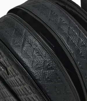 Emporio Armani Embossed Eagle Leather Backpack