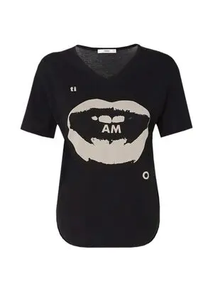 Fendi Ti Amo Print Cotton T Shirt - Black