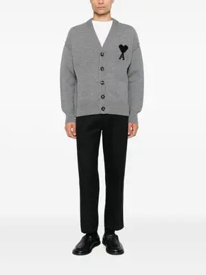 AMI Paris De Coeur Wool Cardigan